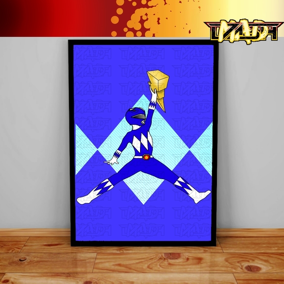 Nike | Wall Decor | Custom Nike Air Jordan Power Rangers Poster Blue ...
